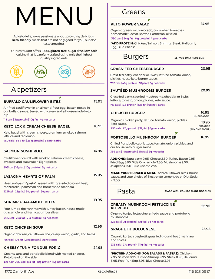 View Ketodelia Menu – Ketodelia Restaurant